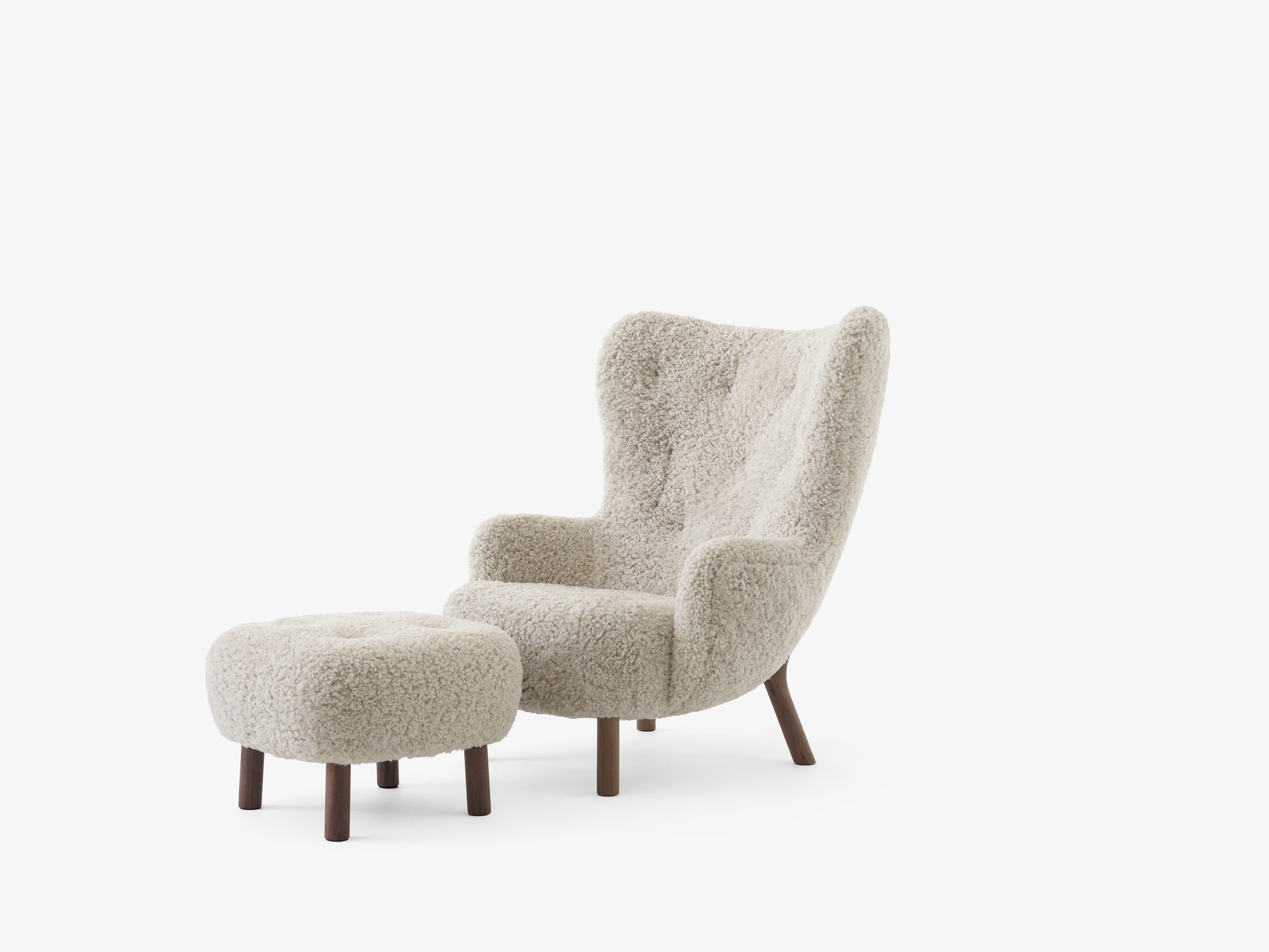 &Tradition Petra VB3 Stol med Puff Moonlight Saueskinn | Viggo Boesen ...